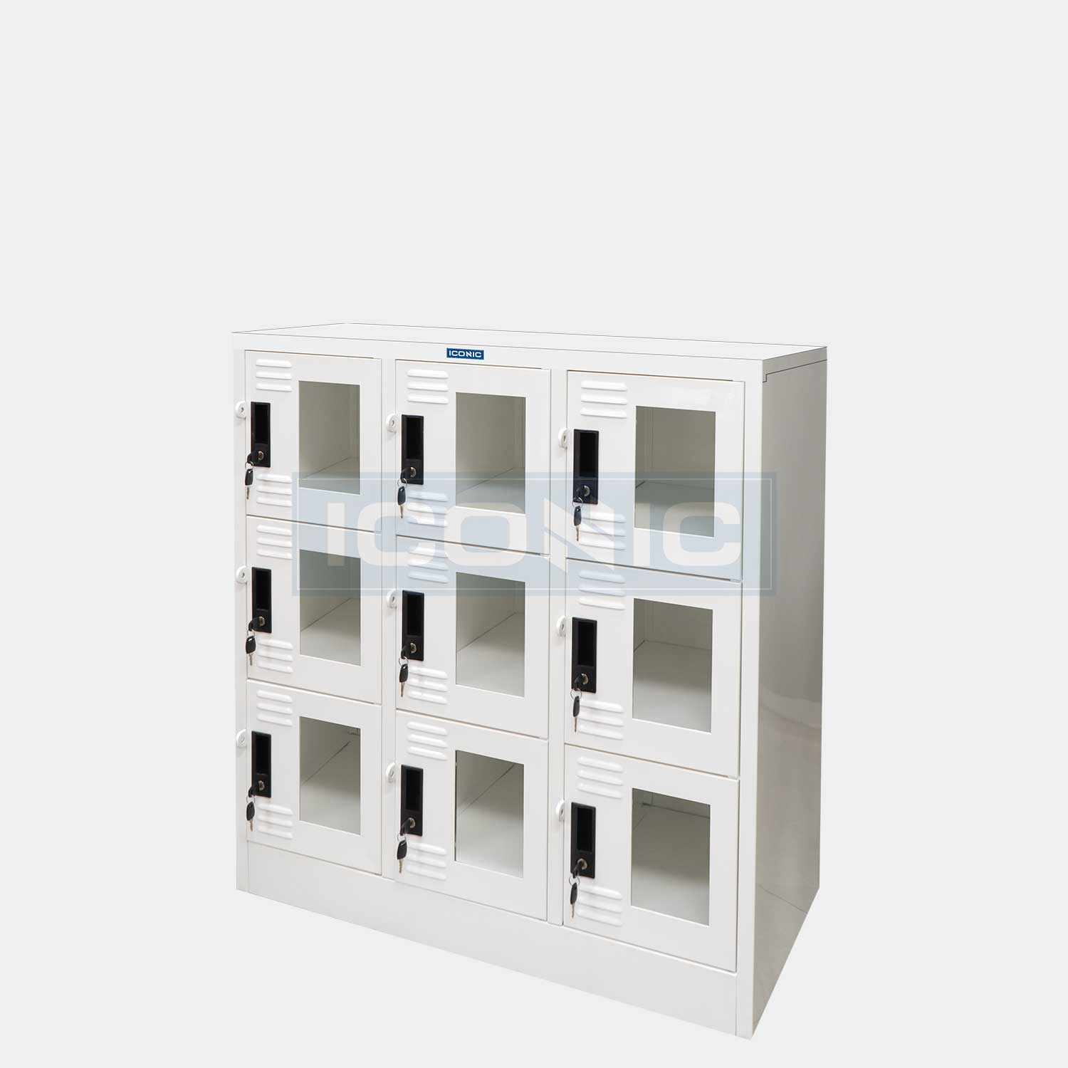 ตู้ล็อคเกอร์เตี้ย 9 ช่อง กระจก MLK-T9G - มี 14 เฉดสี ล็อคได้ 2 ชั้น